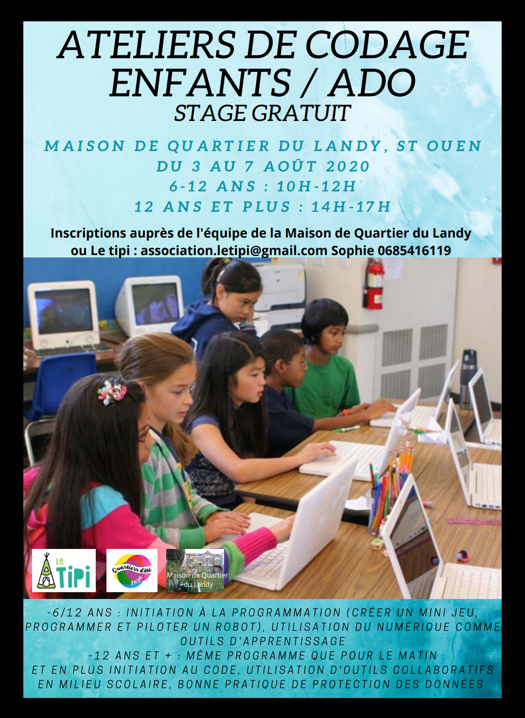 Programmation et codage pendant les vacances d’été – Ateliersdutipi
